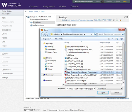 Uploading Files | Department of English | University of Washington