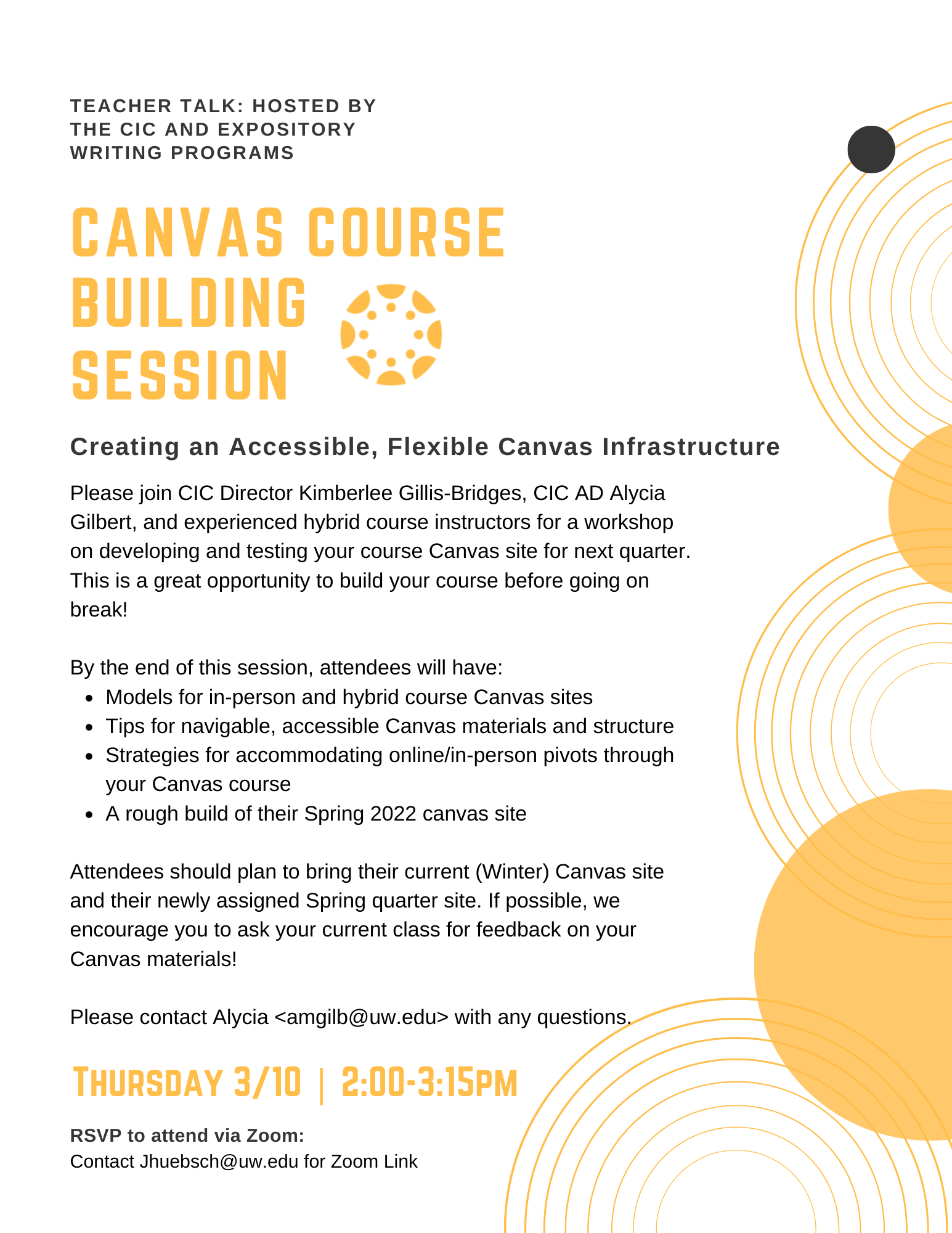CIC Workshop: Canvas Course Building Session | Department of English ...